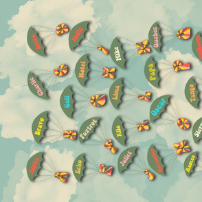 Alphabet Parachutes | Spoonflower