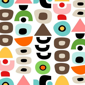 Mid Century Modern Retro Shapes // - Spoonflower
