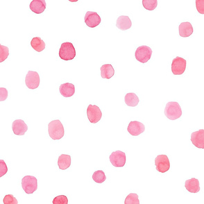 large pink watercolor polka dots - Spoonflower