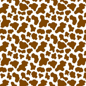 SMALL brown cow print fabric - brown cow | Spoonflower
