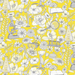 Beautiful Science - Yellow and Gray - Spoonflower