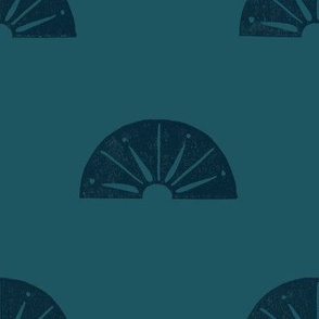 Jumbo Sun Block Print Pattern Blue Deep | Spoonflower