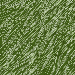 PILI GRASS in moss color - Spoonflower