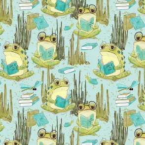 Reading Toads (large scale) | Spoonflower