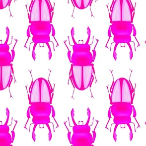 Neon Pink beetle bugs amazing punk large | Spoonflower