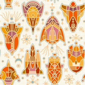 Retro Starships - large | Spoonflower