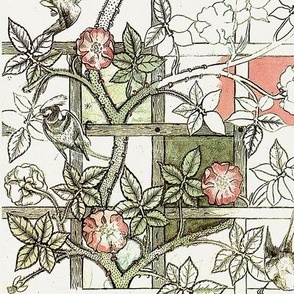 TRELLIS ART NOUVEAU SKETCH STYLE - | Spoonflower
