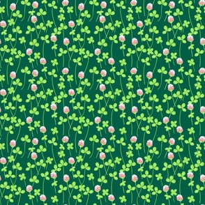 Clover Patch on Emerald Green by | Spoonflower