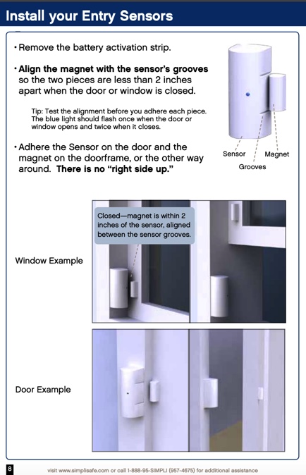 ‎original Simplisafe® Entry Sensor Installation Guide Simplisafe Support Home