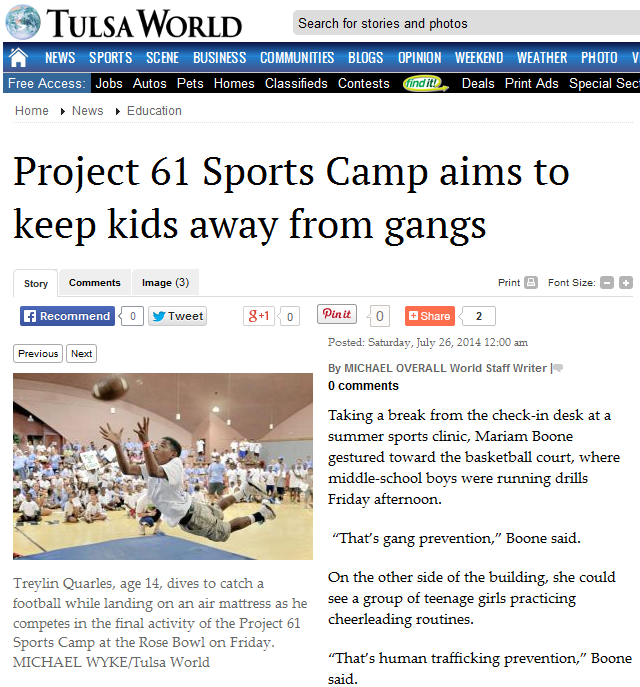 Project 61 Featured in Tulsa World - Springs of Grace Bible Church