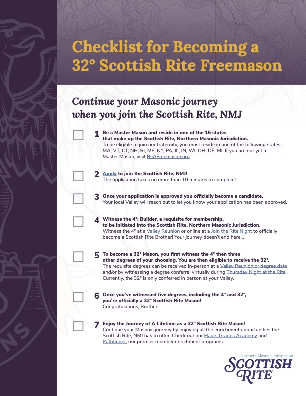 Free Checklist for Becoming a 32° Freemason