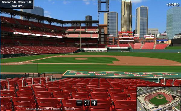 Infield Box Sec 144 Row 12 | St. Louis Cardinals