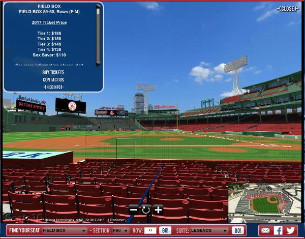 SZ Field Box F60 | Row G | Aisle | Boston Red Sox