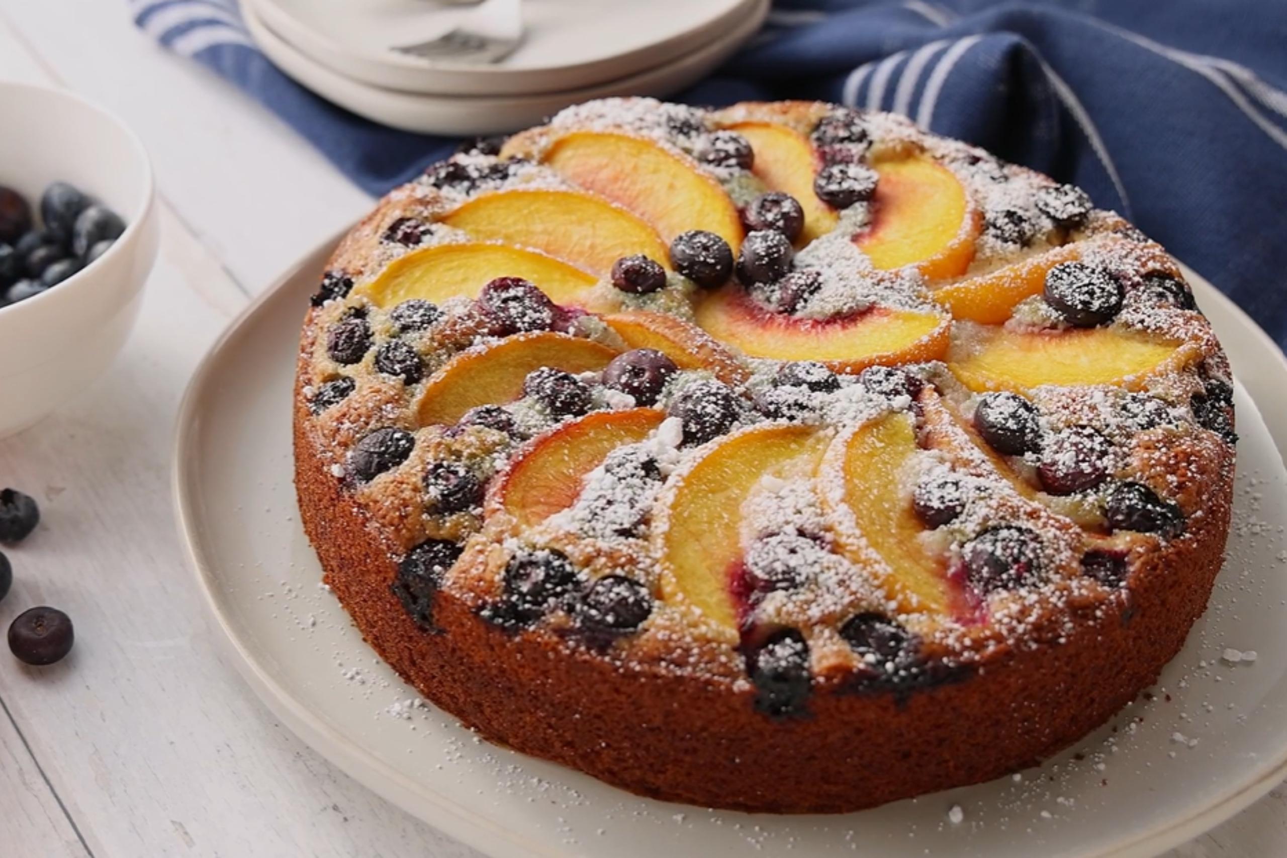 Peach and Blueberry Greek Yogurt Cake - Odyssey Brands