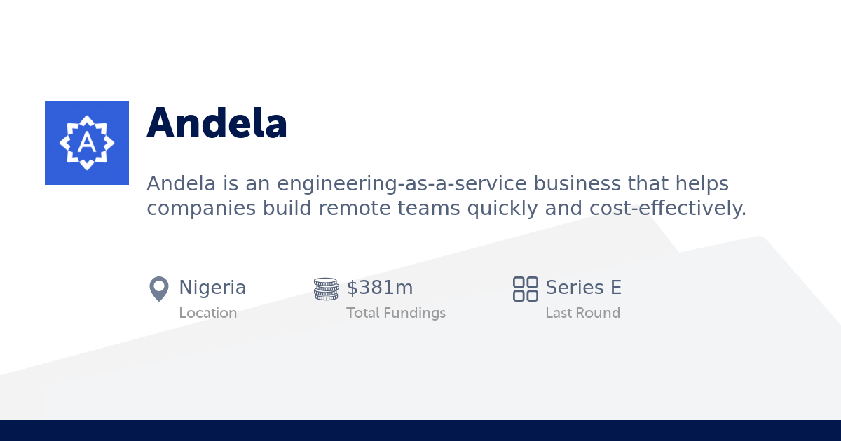 Andela - Overview, Financials, Competitors - StartupList Africa