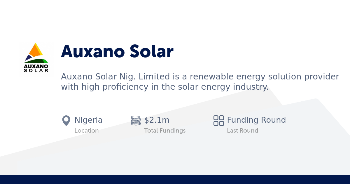 Auxano Solar - Overview, Financials, Competitors - StartupList Africa