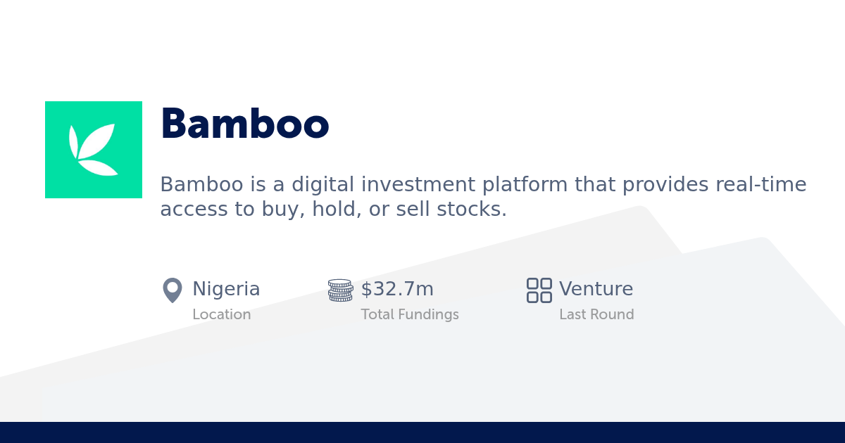 Bamboo - Overview, Financials, Competitors - StartupList Africa