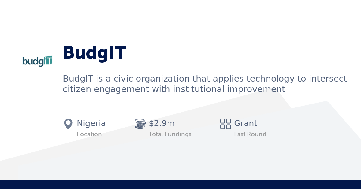 BudgIT - Overview, Financials, Competitors - StartupList Africa