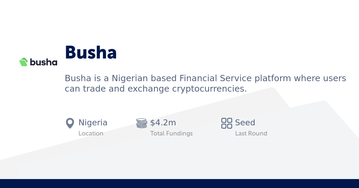 Busha - Overview, Financials, Competitors - StartupList Africa