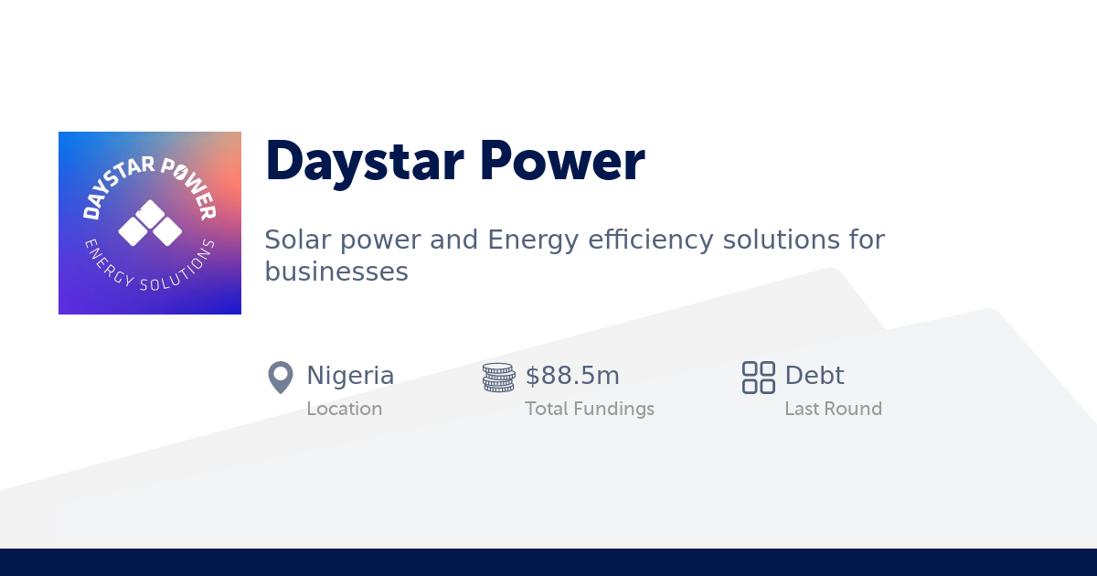 Daystar Power - Overview, Financials, Competitors - StartupList Africa