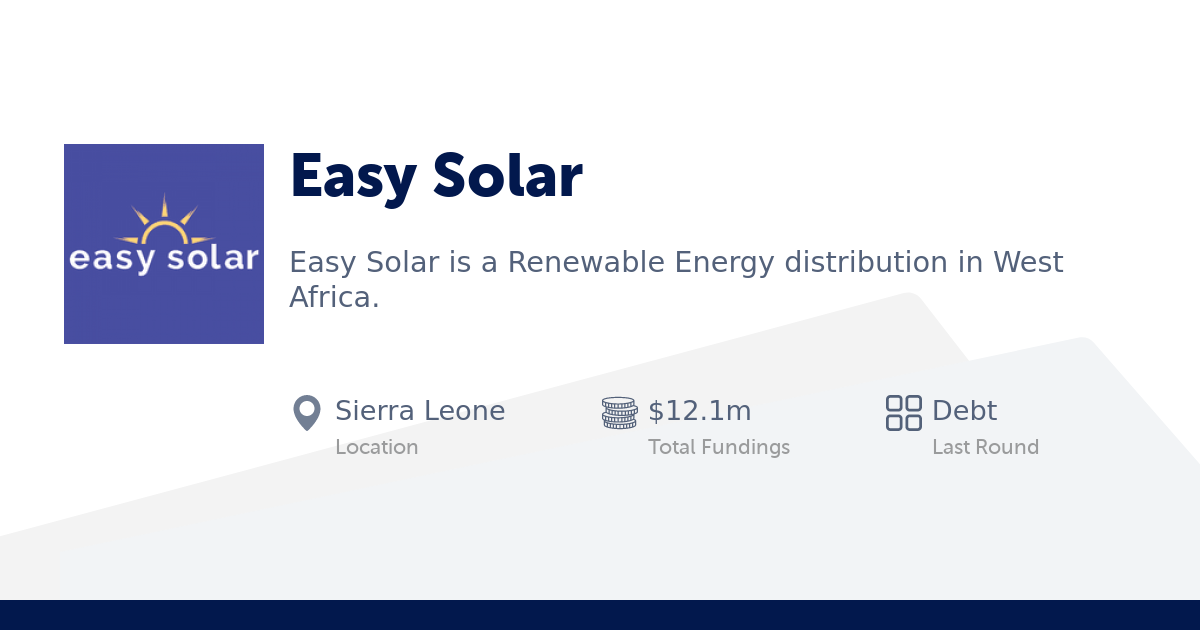 Easy Solar - Overview, Financials, Competitors - StartupList Africa
