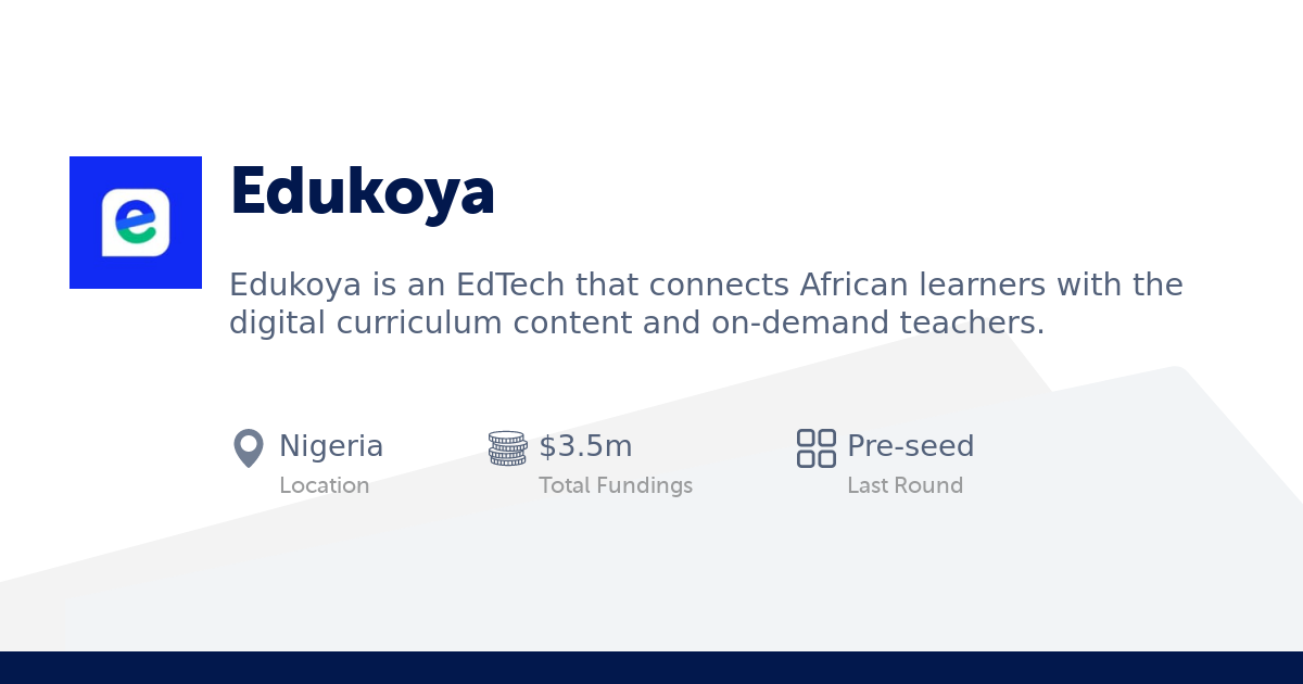 Edukoya - Overview, Financials, Competitors - StartupList Africa