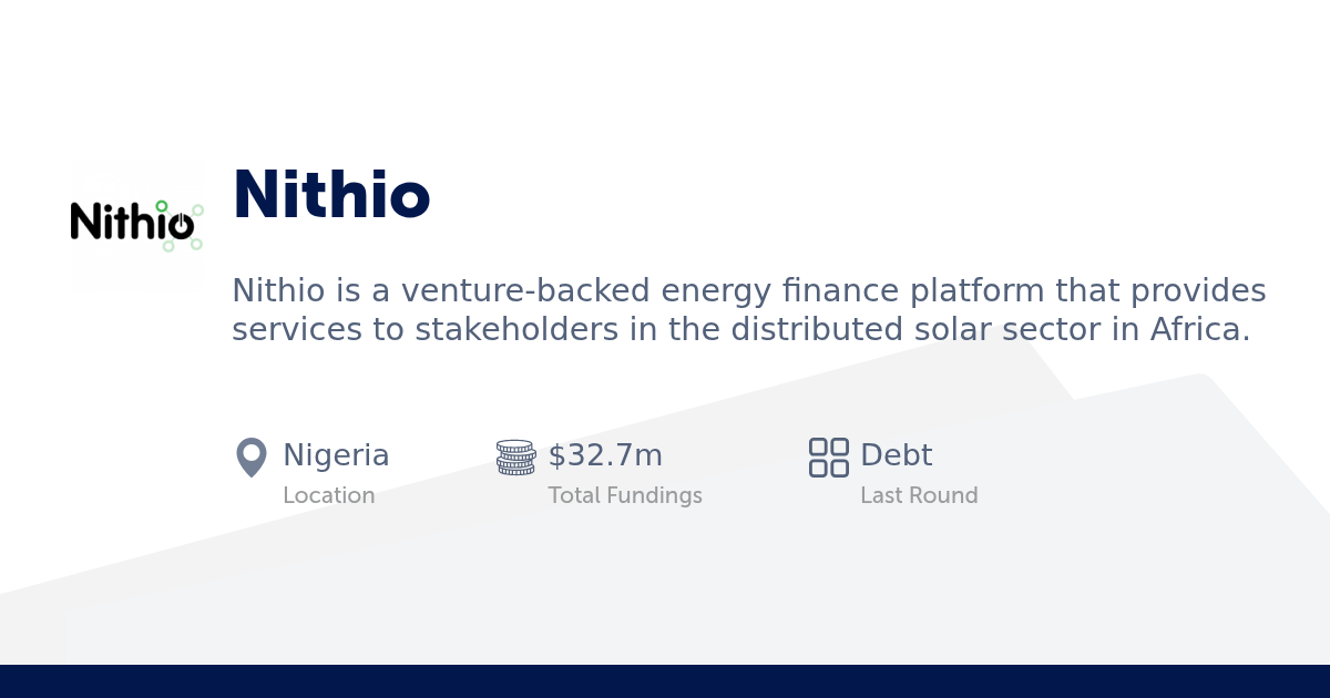 Nithio - Overview, Financials, Competitors - StartupList Africa