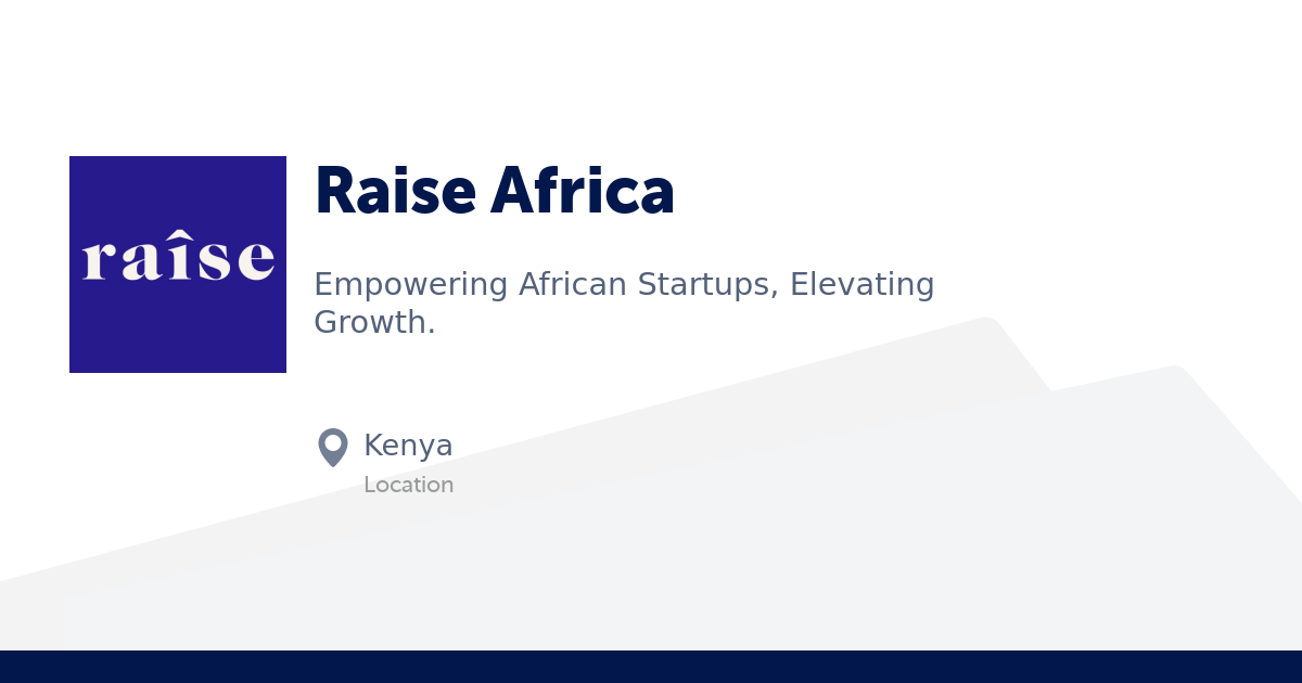 Raise Africa - Overview, Financials, Competitors - StartupList Africa