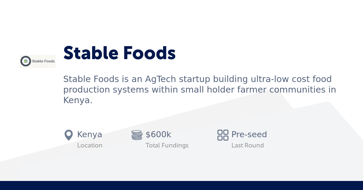Stable Foods - Overview, Financials, Competitors - StartupList Africa