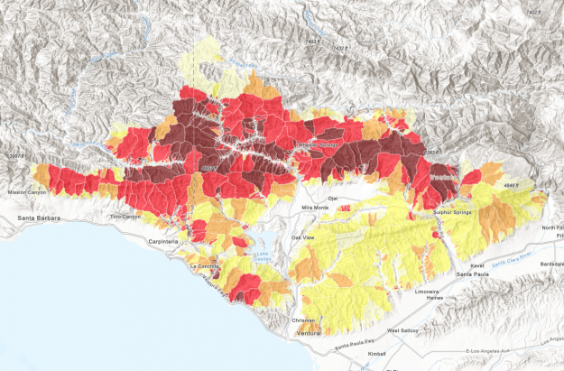 Mudslide map shows which California communities could get hit next