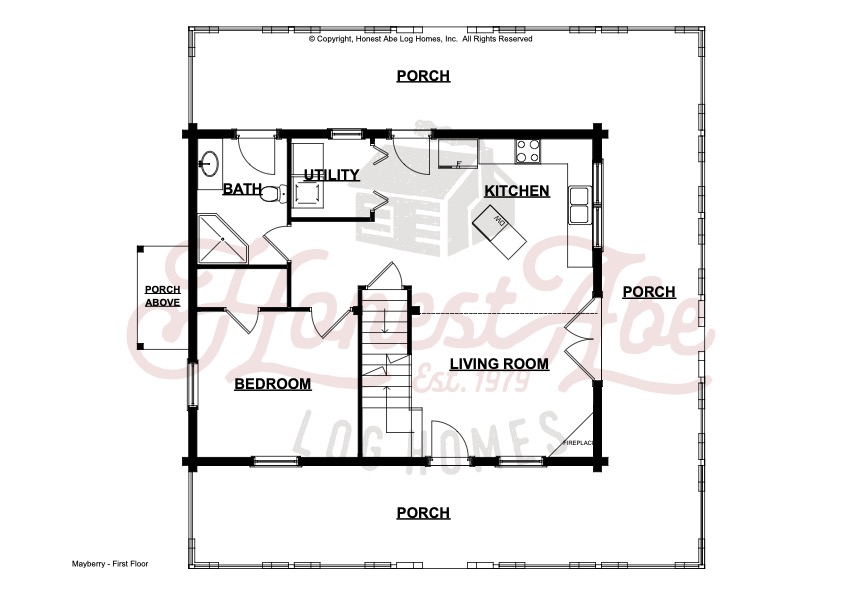 Mayberry Log Home by Honest Abe Log Homes, Inc.