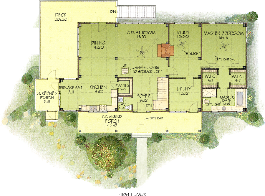 Heart Pine Timber Home Floor Plan from Blue Ridge Timberwrights