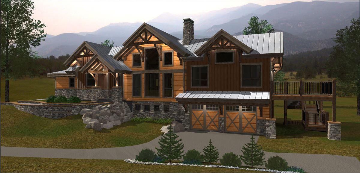 Rustic Redstone Timber Home Plan from Canadian Timberframes