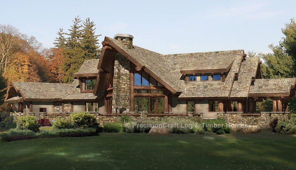 Cedar Falls Log & Timber Home Plan by PrecisionCraft Log & Timber Homes