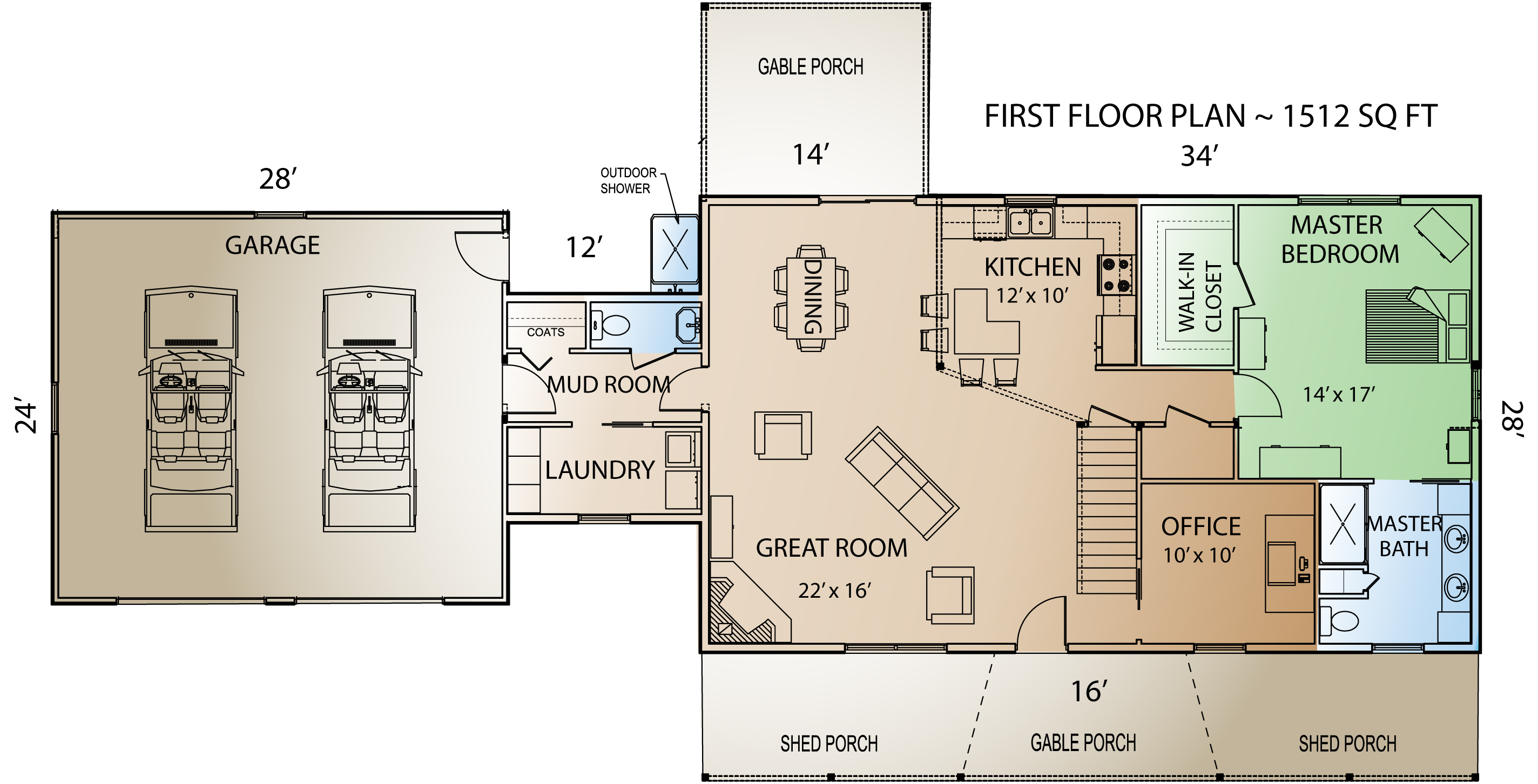 Mountain View Home Plan by Countrymark Log Homes