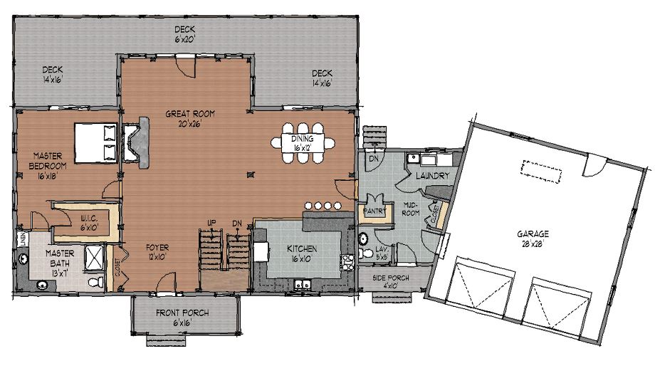 Lakeland Timber Home Floor Plan by Davis Frame Company