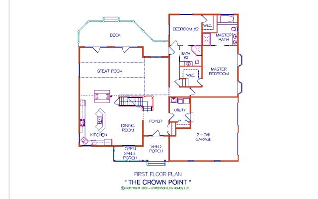 Crown Point Log Home Plan by Expedition Log Homes