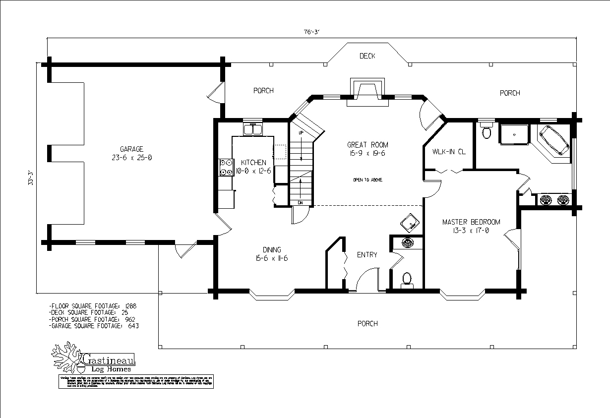 Ashton Log Home Plan by Gastineau Log Homes