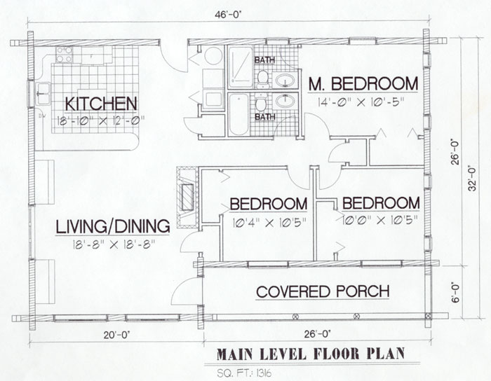 Musselshell Log Home Plan by Lumberjack Log Homes Inc.