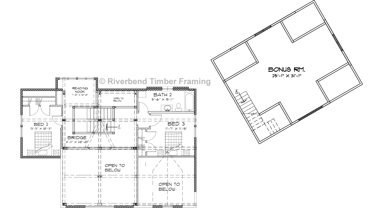 Hamilton Timber Home Plan by Riverbend Timber Framing