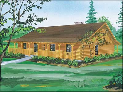 Texan Log Home Plan by Satterwhite Log Homes