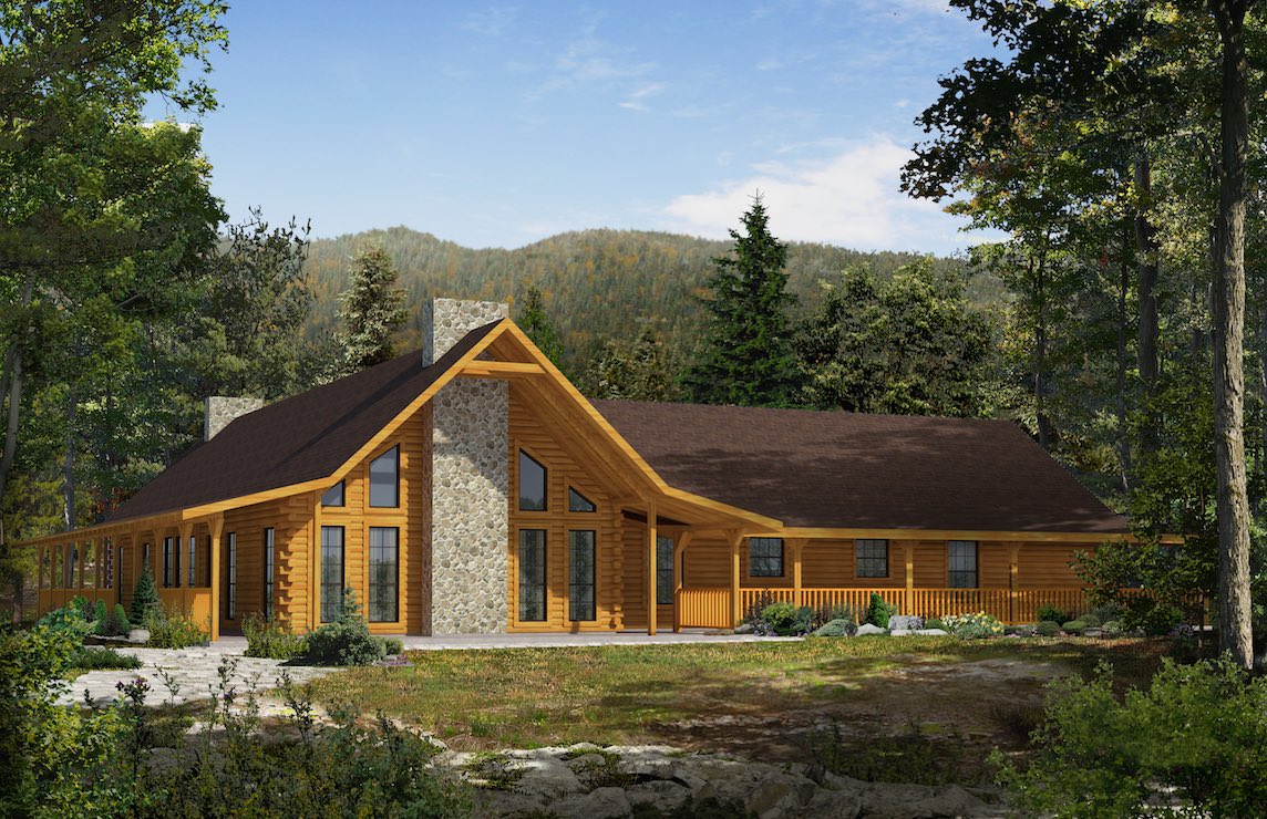 Saddle Ridge Log Home Plan by Satterwhite Log Homes