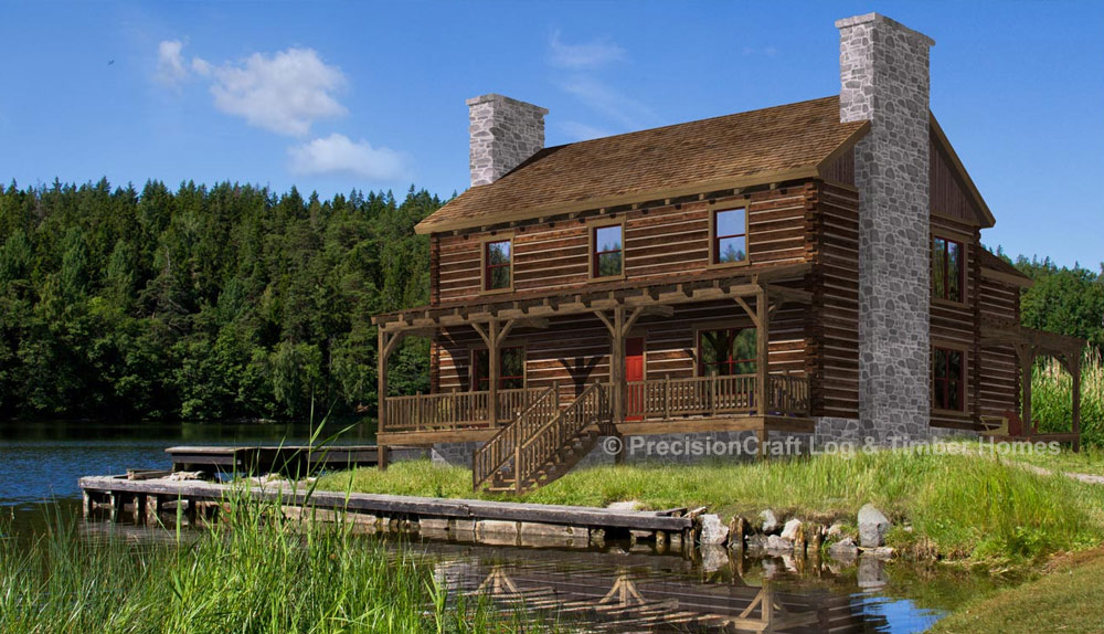 Stone Creek Log Home Plan by PrecisionCraft Log & Timber Homes