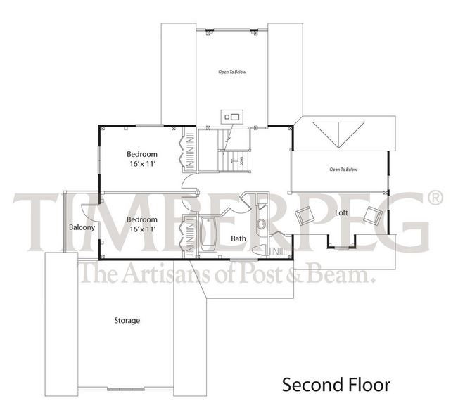 Tahoe Timber Frame Floor Plan by Timberpeg