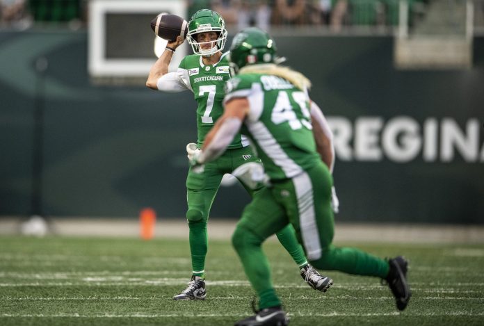 Riders' QB Trevor Harris 'progressing extremely well' rehabbing from ...