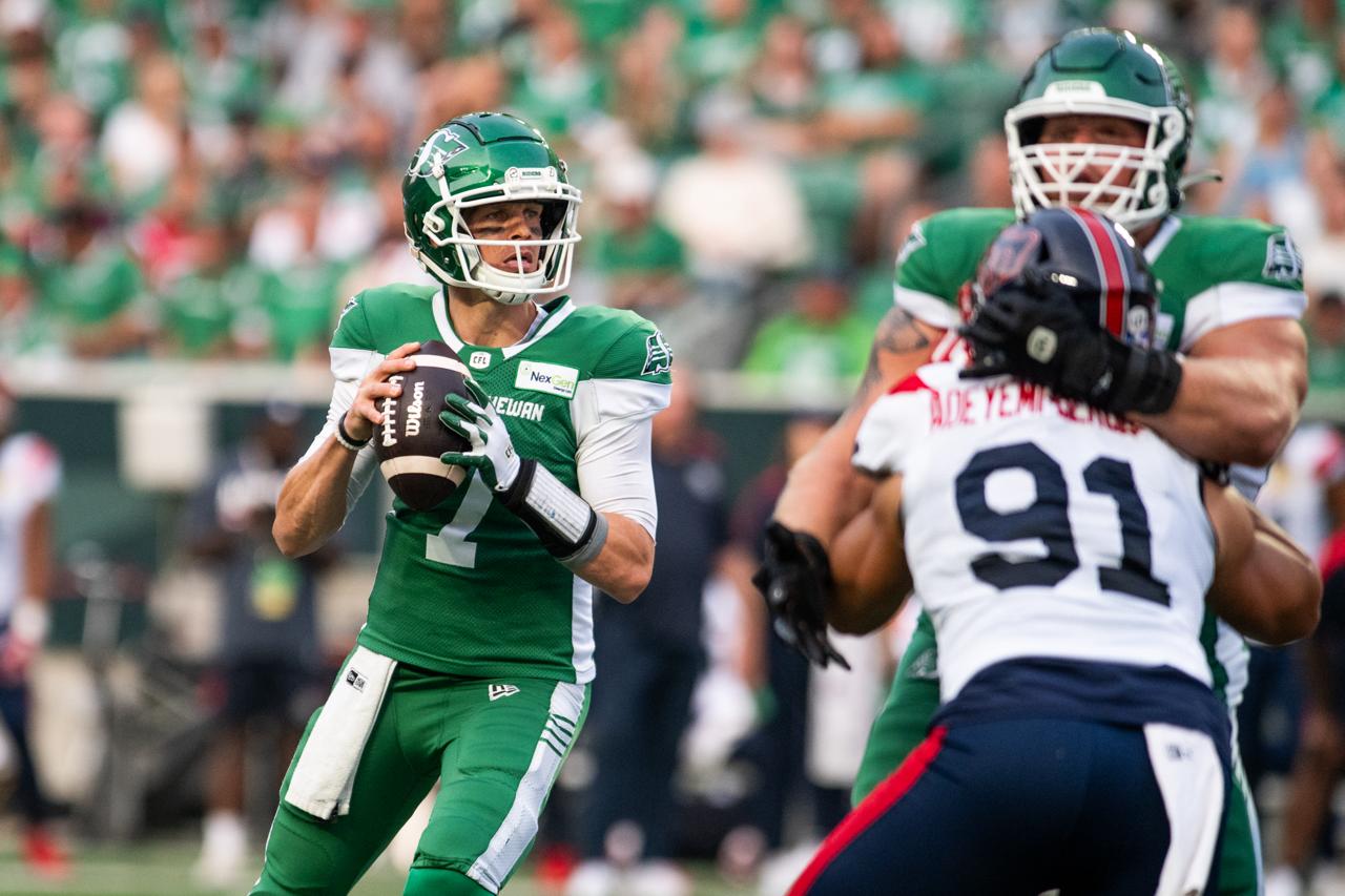 Saskatchewan Roughriders' QB Trevor Harris named CFL's top performer for August by PFF - 3DownNation