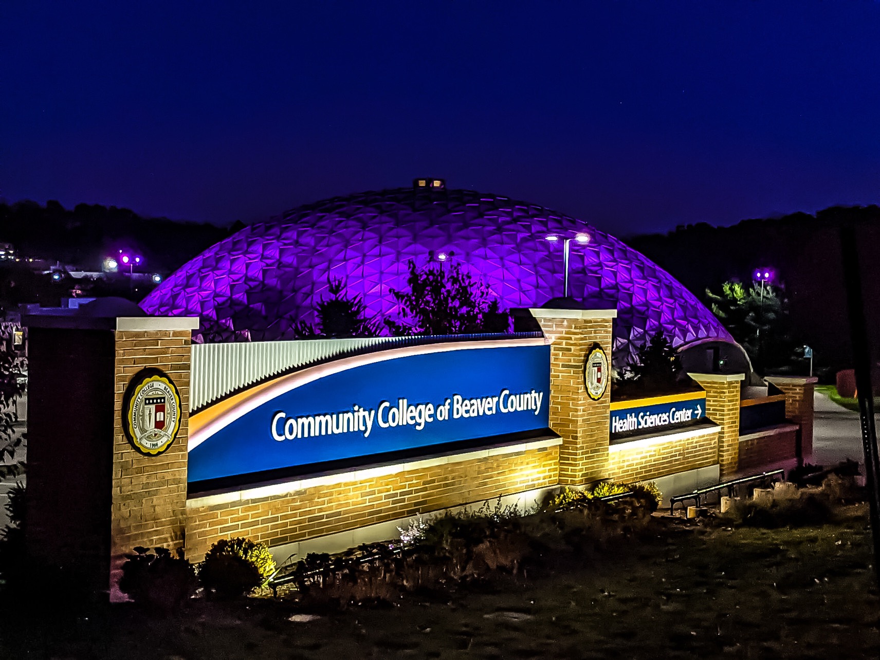 CCBC Dome Lit Purple for the Month of November - Beaver County Radio