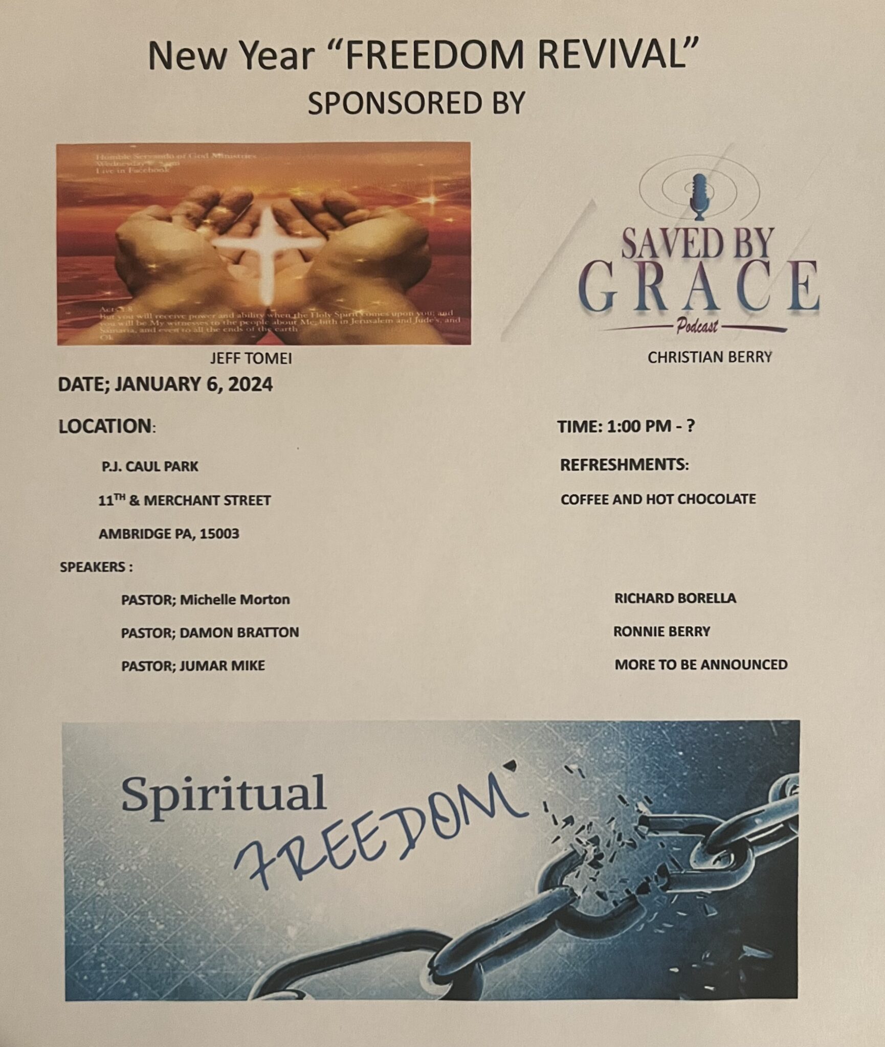 Freedom Revival in Ambridge: 01/06/24 - Beaver County Radio