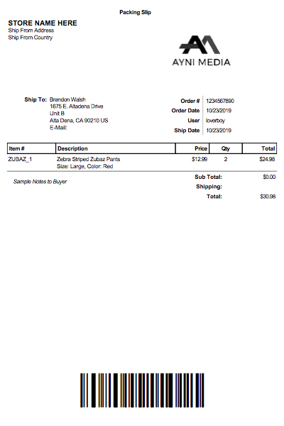 Shipstation 4x6 And 8 5x11 Default Packing Slip Templates For 