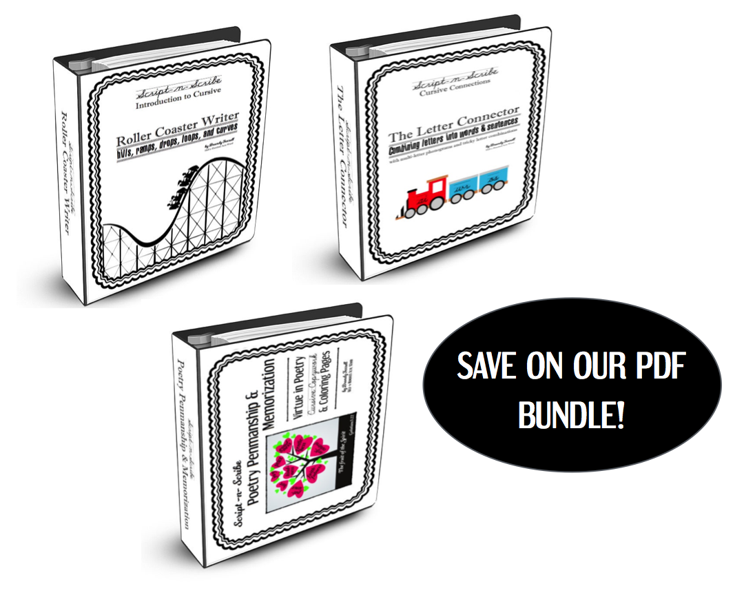 Script-n-Scribe PDF Bundle: Roller Coaster Writer, Letter Connector ...
